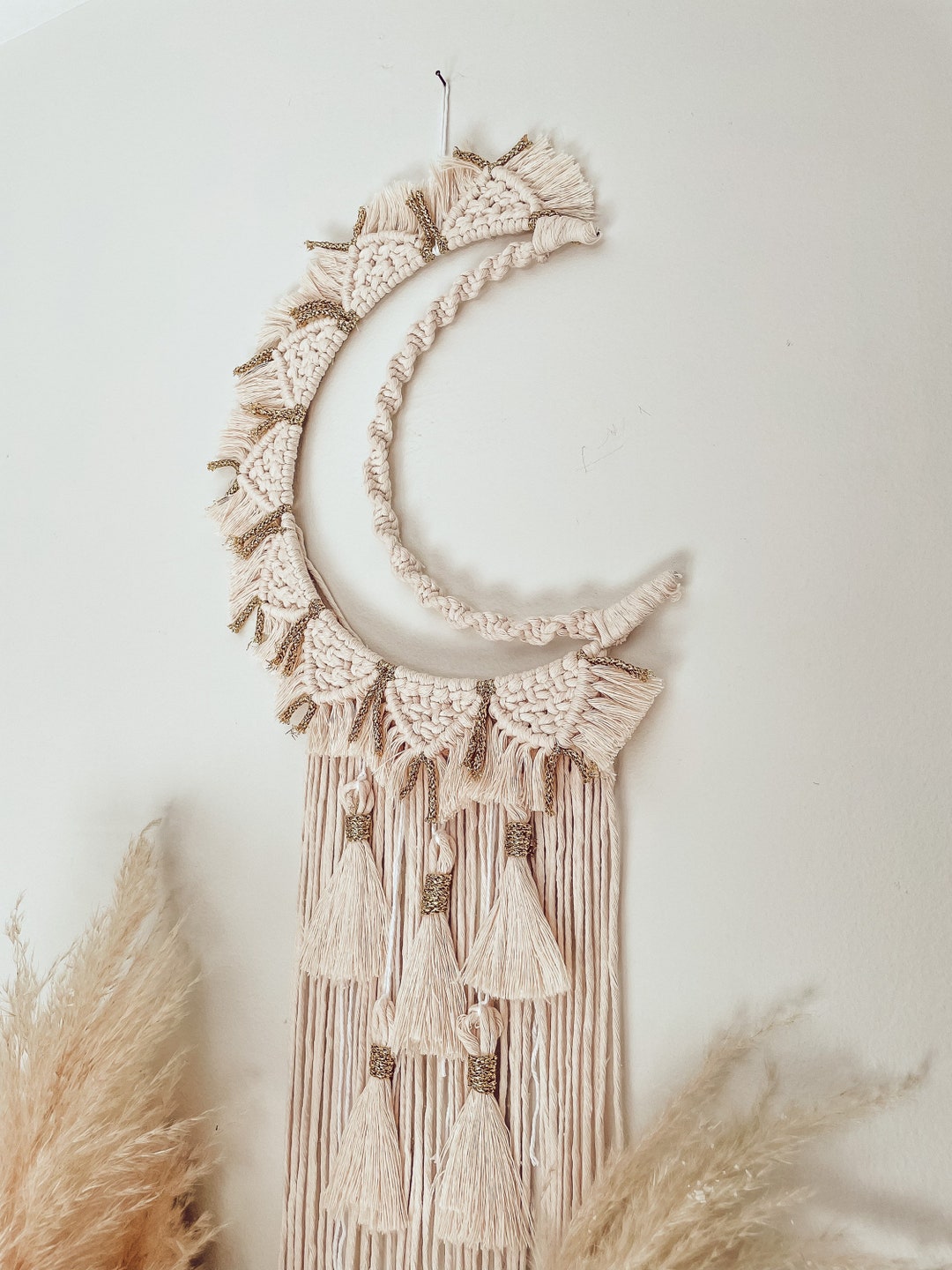 Macrame Moon Macrame Wall Hanging Boho Large Moon Moon Wall - Etsy