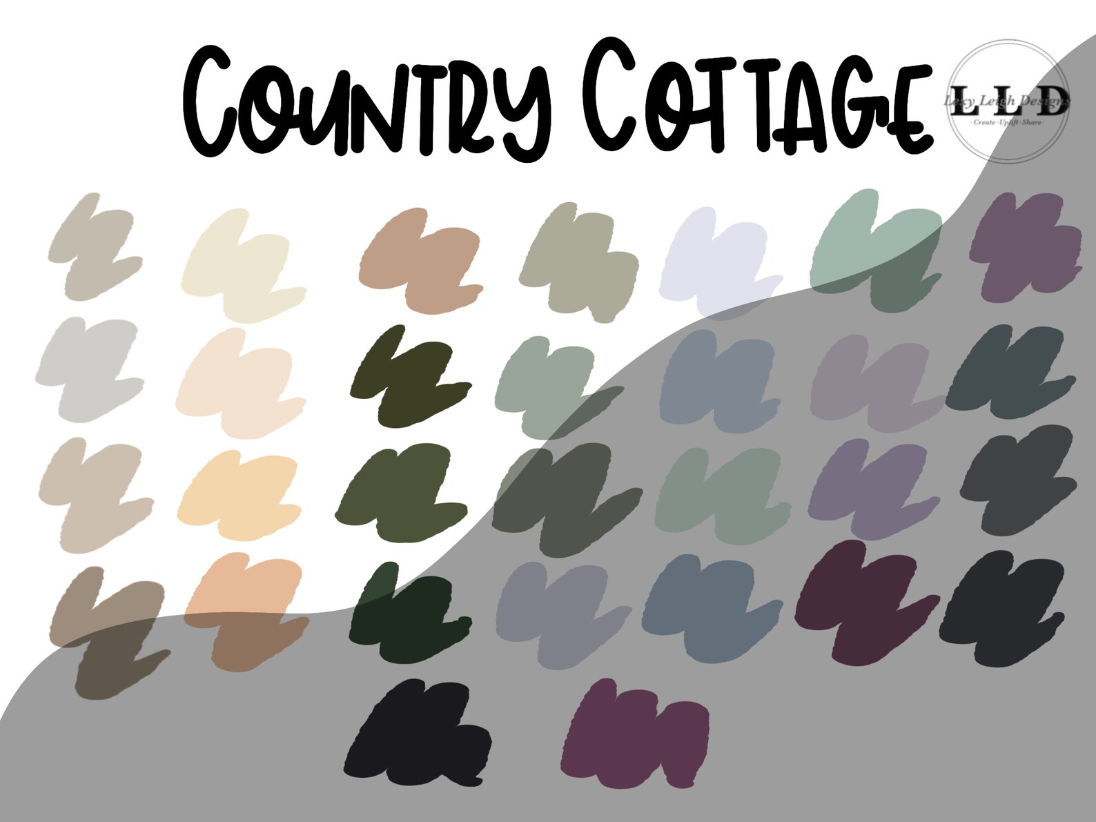 Country Cottage Color Palette | Procreate | Cream | Green | Grey ...