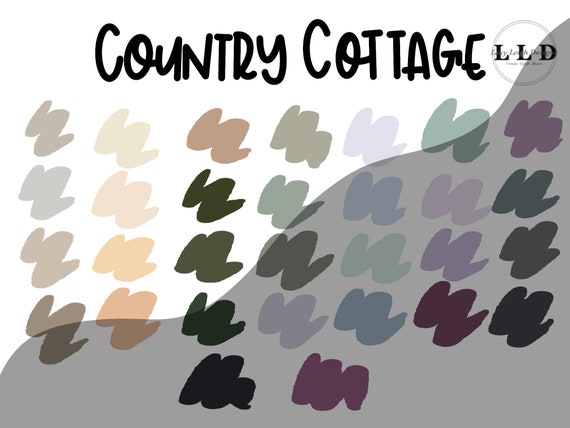 Country Cottage Color Palette Procreate Cream Green | Etsy