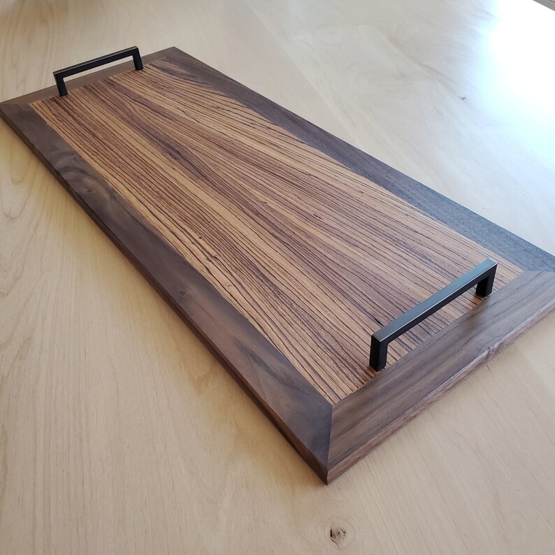 Zebrawood/walnut Serving Charcuterie Tray | Centerpiece | Housewarming ...