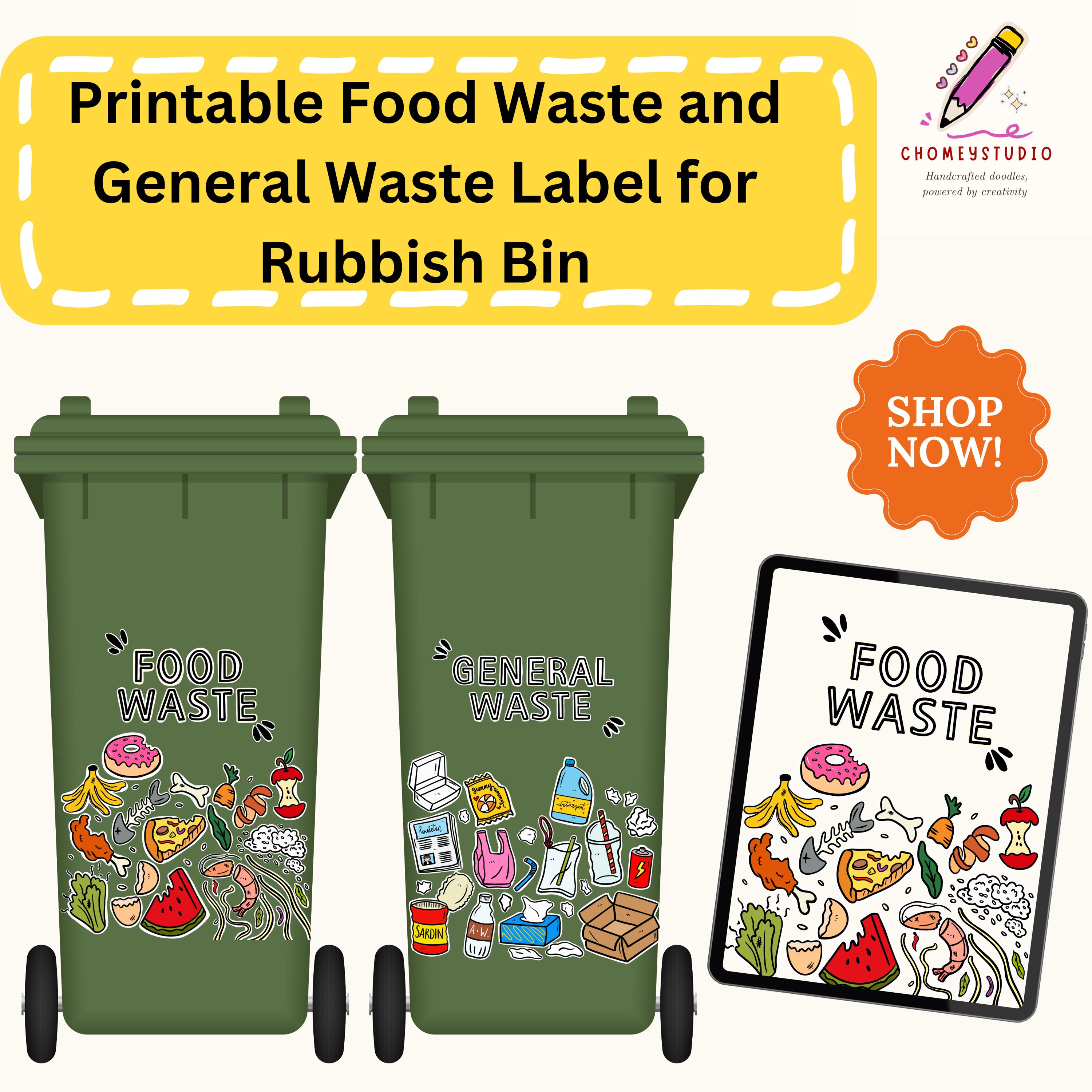 Printable Waste Sorting Labels | Cute Food & General Waste Doodle ...