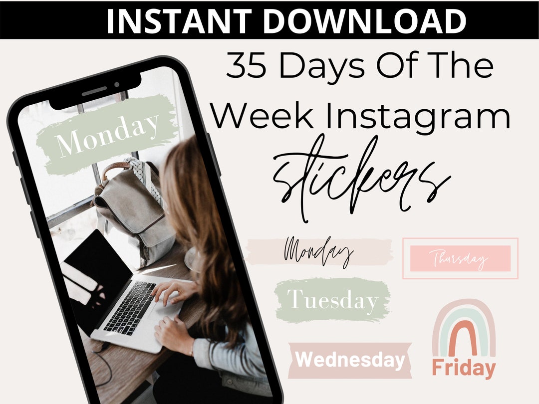 35 Days of the Week Instagram Story Stickers Instagram Stickers ...