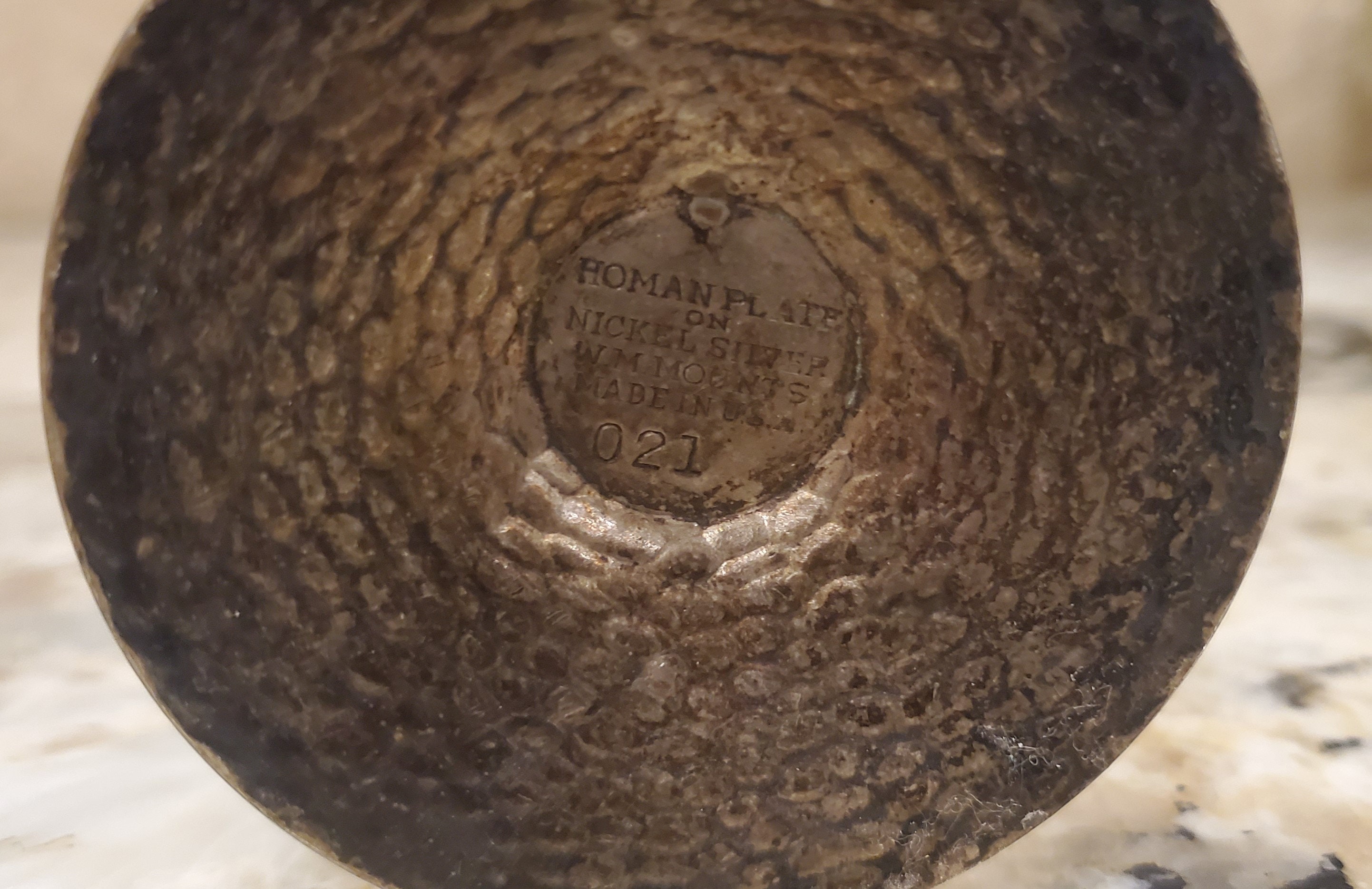 Antique Hammered Homan Plate Nickel Silver W.m.mounts USA 021 Goblets ...