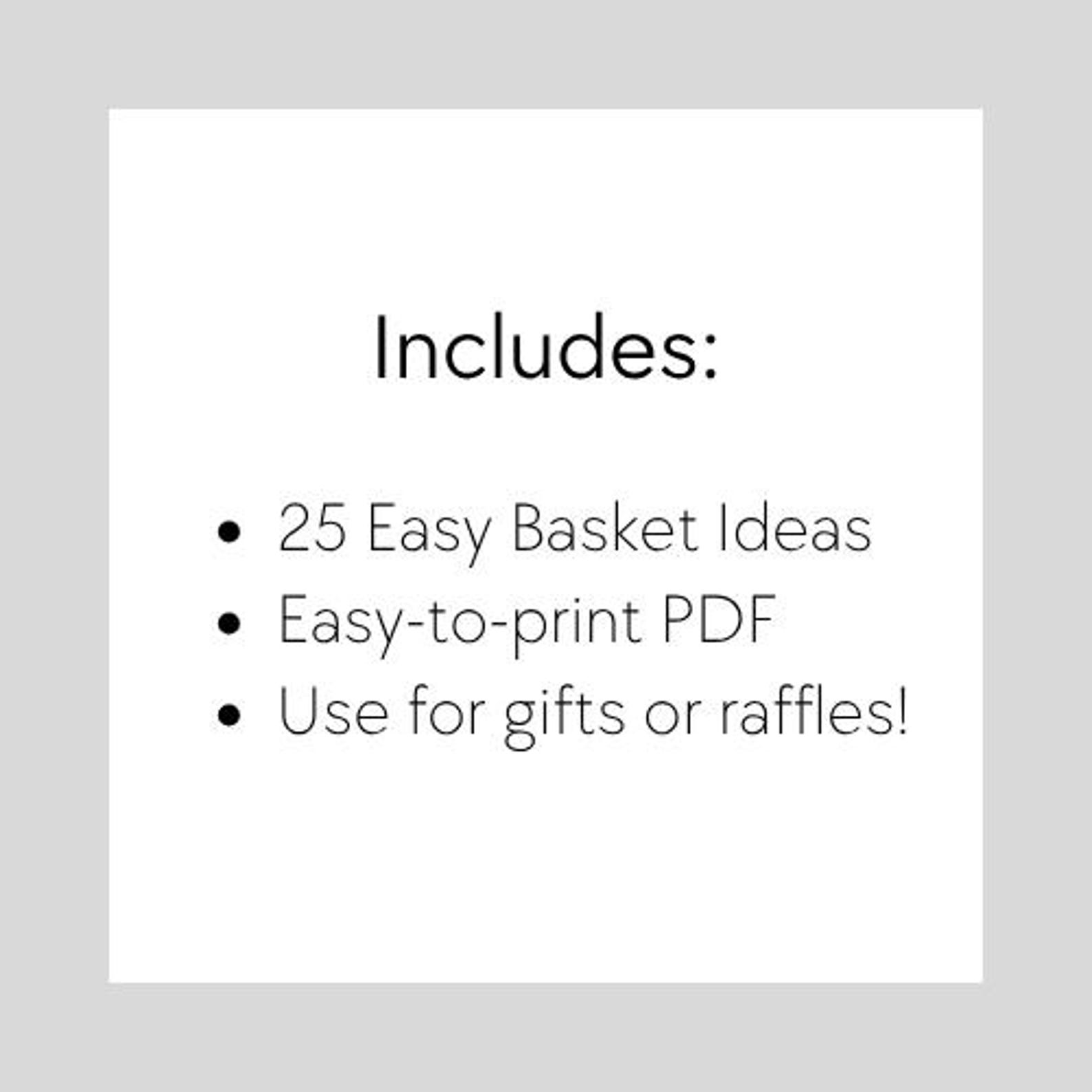 25 Raffle Basket Ideas Printable PDF | Fundraiser & Silent Auction ...