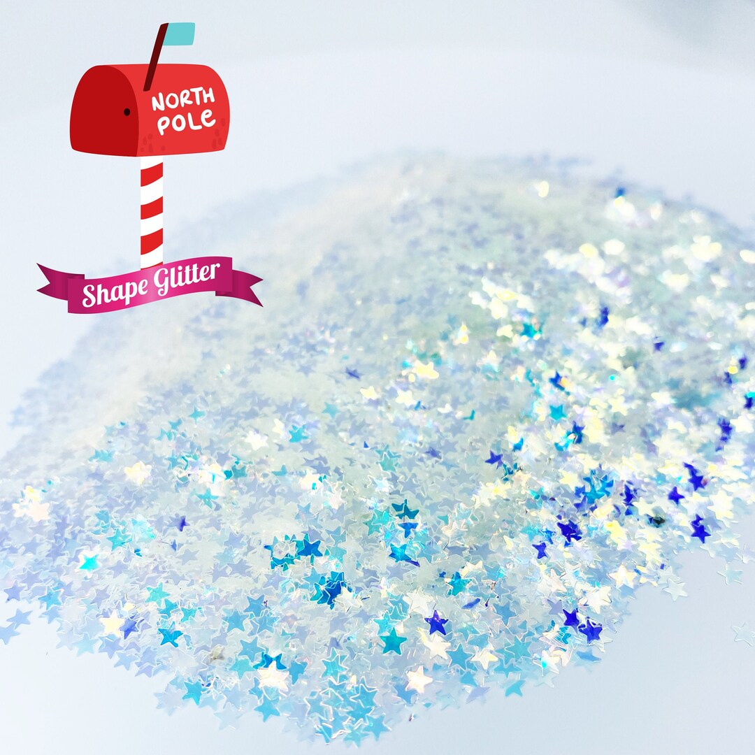 Iridescent Star Shaped Glitter, Solvent Resistant Tiny Star Glitter ...