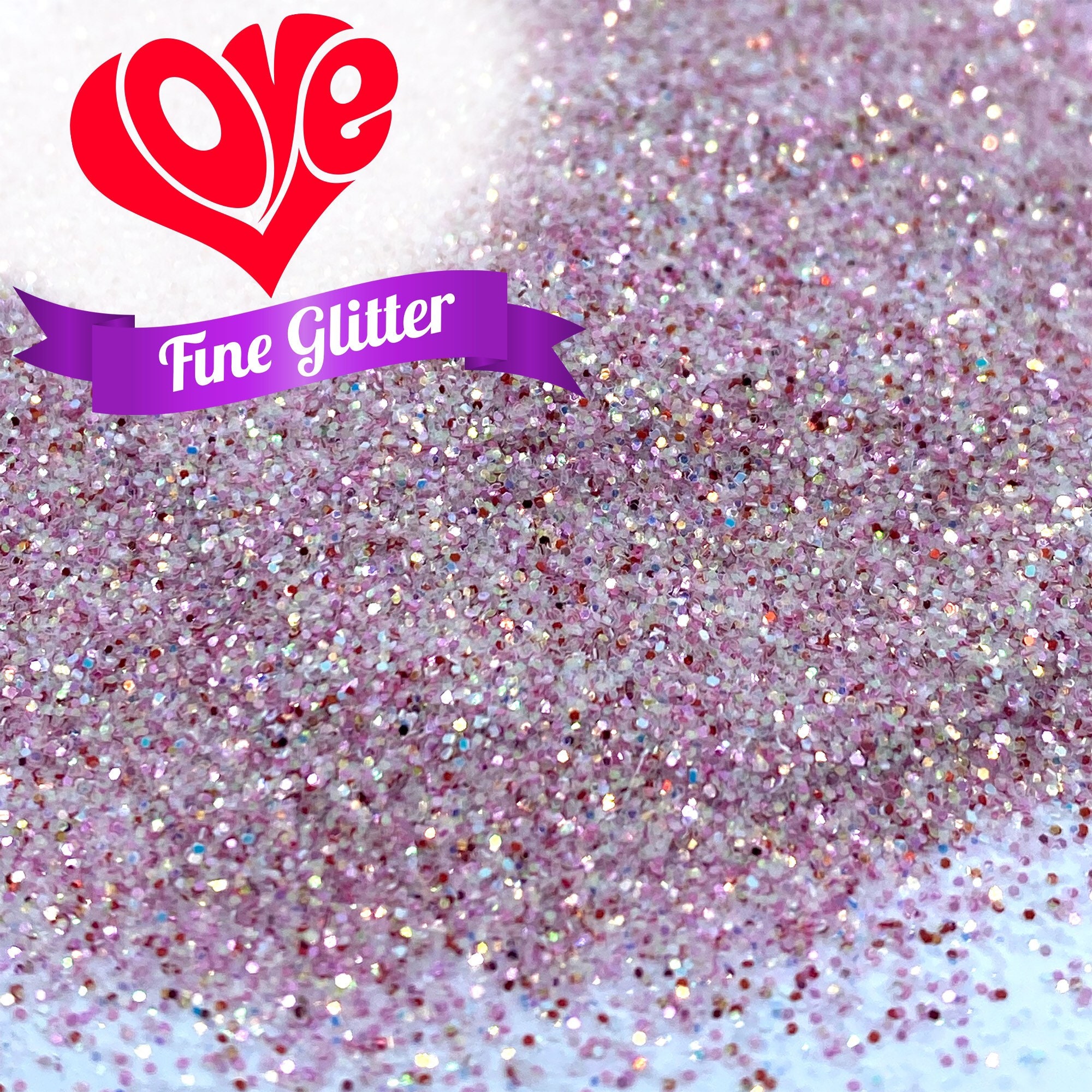 True Love Pink and Silver Fine Glitter Solvent Resistant | Etsy