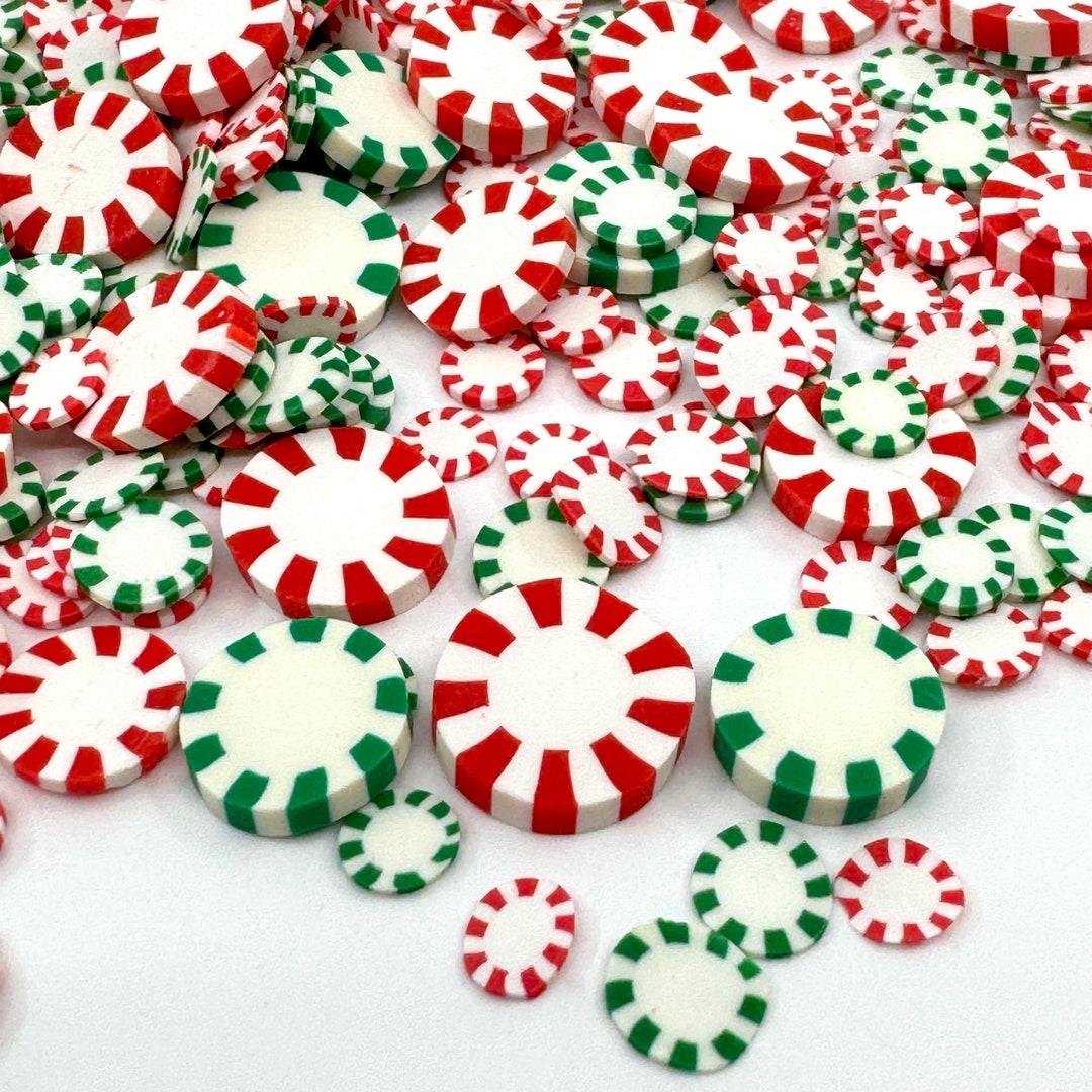 Peppermint Shape Glitter Christmas Candy Cane Peppermint Solvent ...