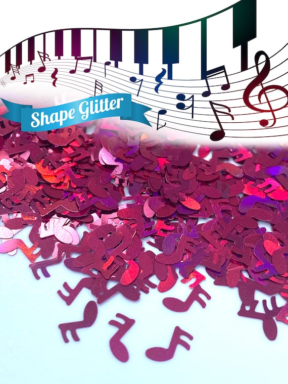 Pink Music Note Shape Glitter Solvent Resistant Music Note - Etsy
