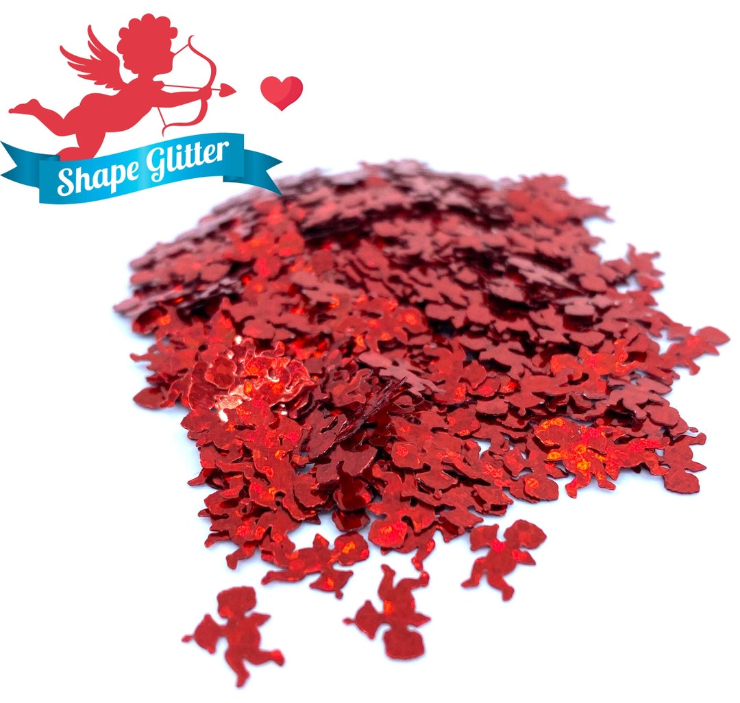 Cupid Shape Glitter, Solvent Resistant Red Arrow Heart Cupid Valentines ...