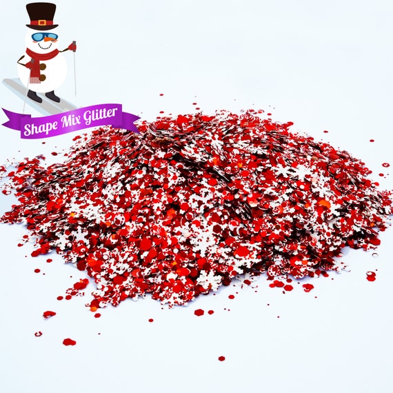 Peppermint Snowflake Shape Mix Glitter Christmas Peppermint - Etsy