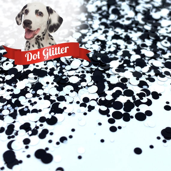 Black and White Dot Glitter Dalmatian Glitter Black White - Etsy