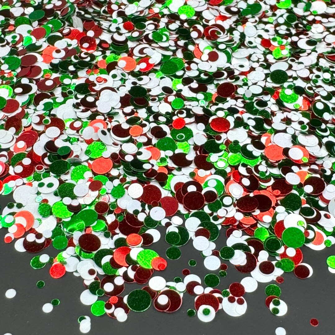 Christmas Blast Dot Glitter, Solvent Resistant Glitter for Tumblers ...