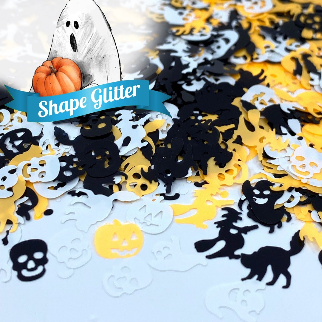 Halloween Blast Shape Glitter, Halloween Glitter Orange Black White ...