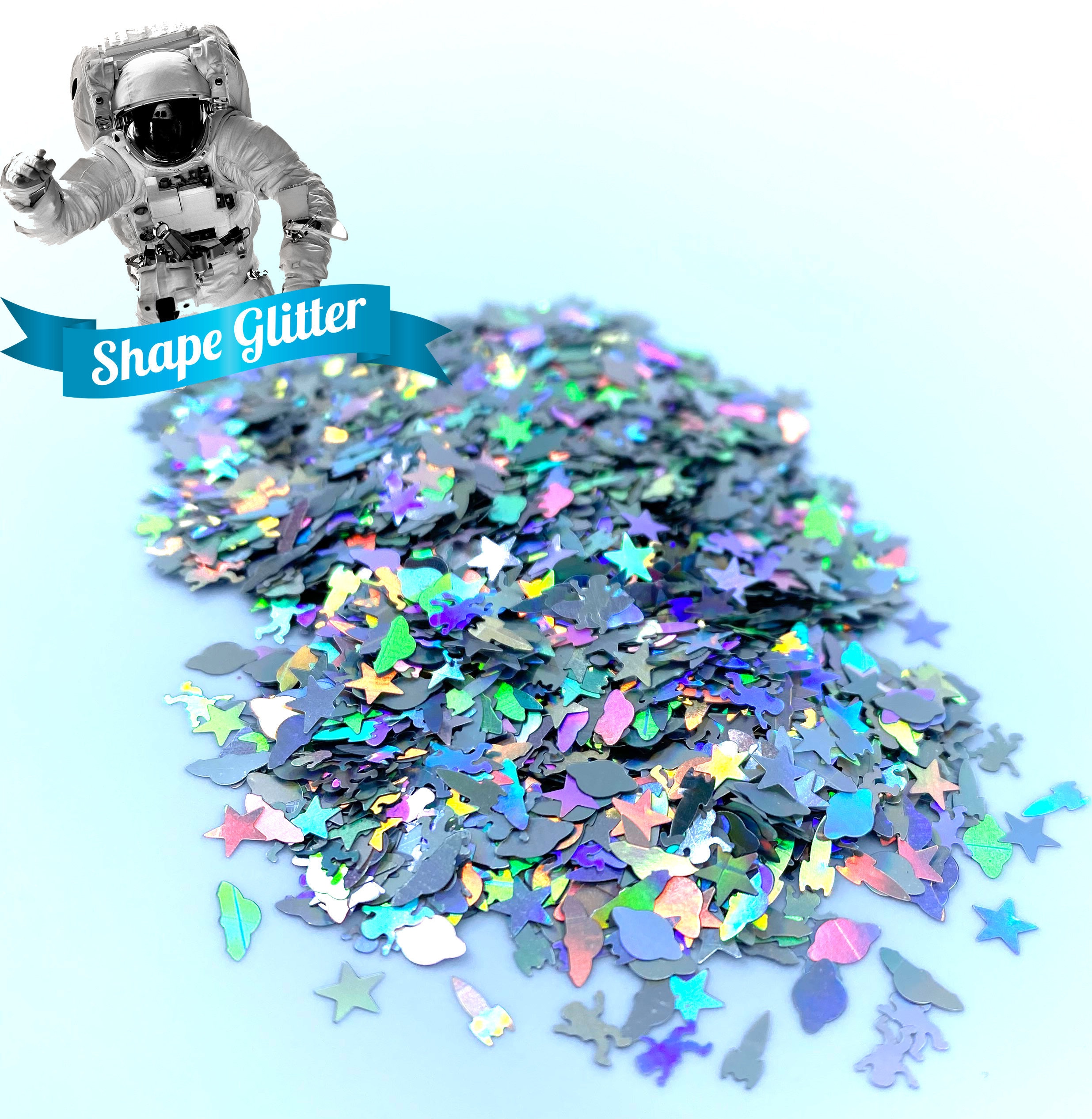 Outer Space Shape Glitter Solvent Resistant Silver Spaceship - Etsy Canada