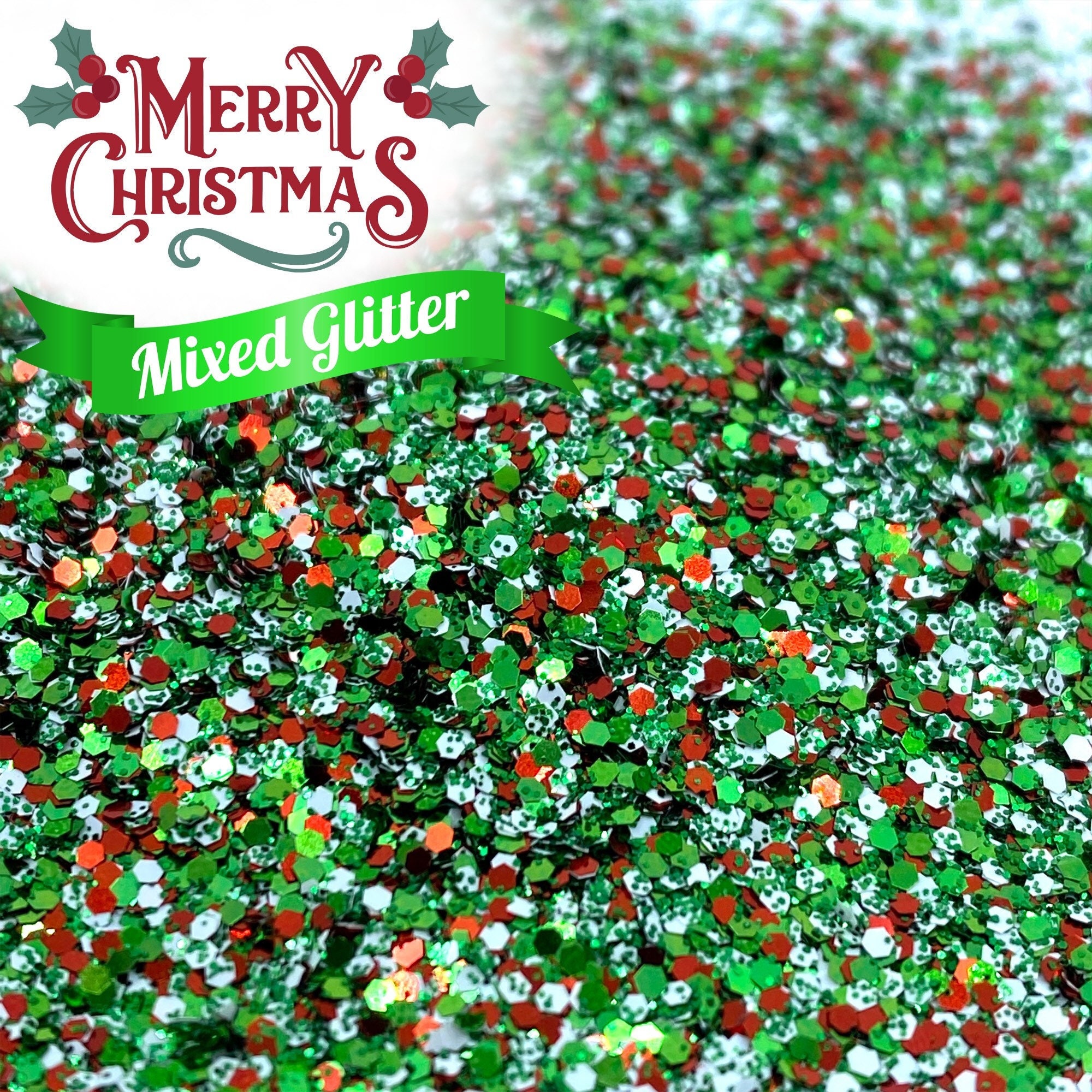 Christmas Day Mix Glitter Solvent Resistant Glitter for - Etsy