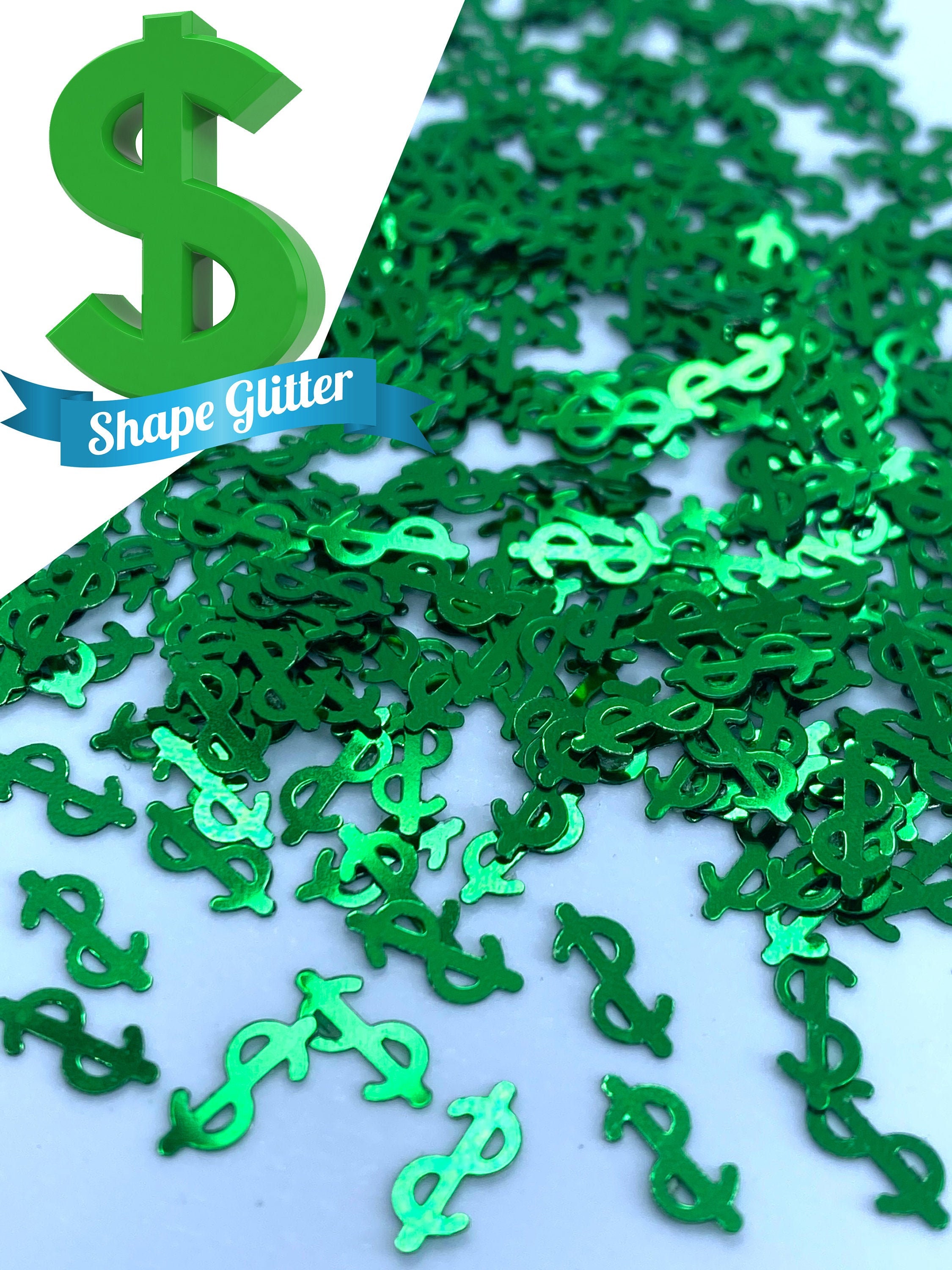 Green Money Dollar Sign Mixed Glitter Green Solvent Resistant - Etsy