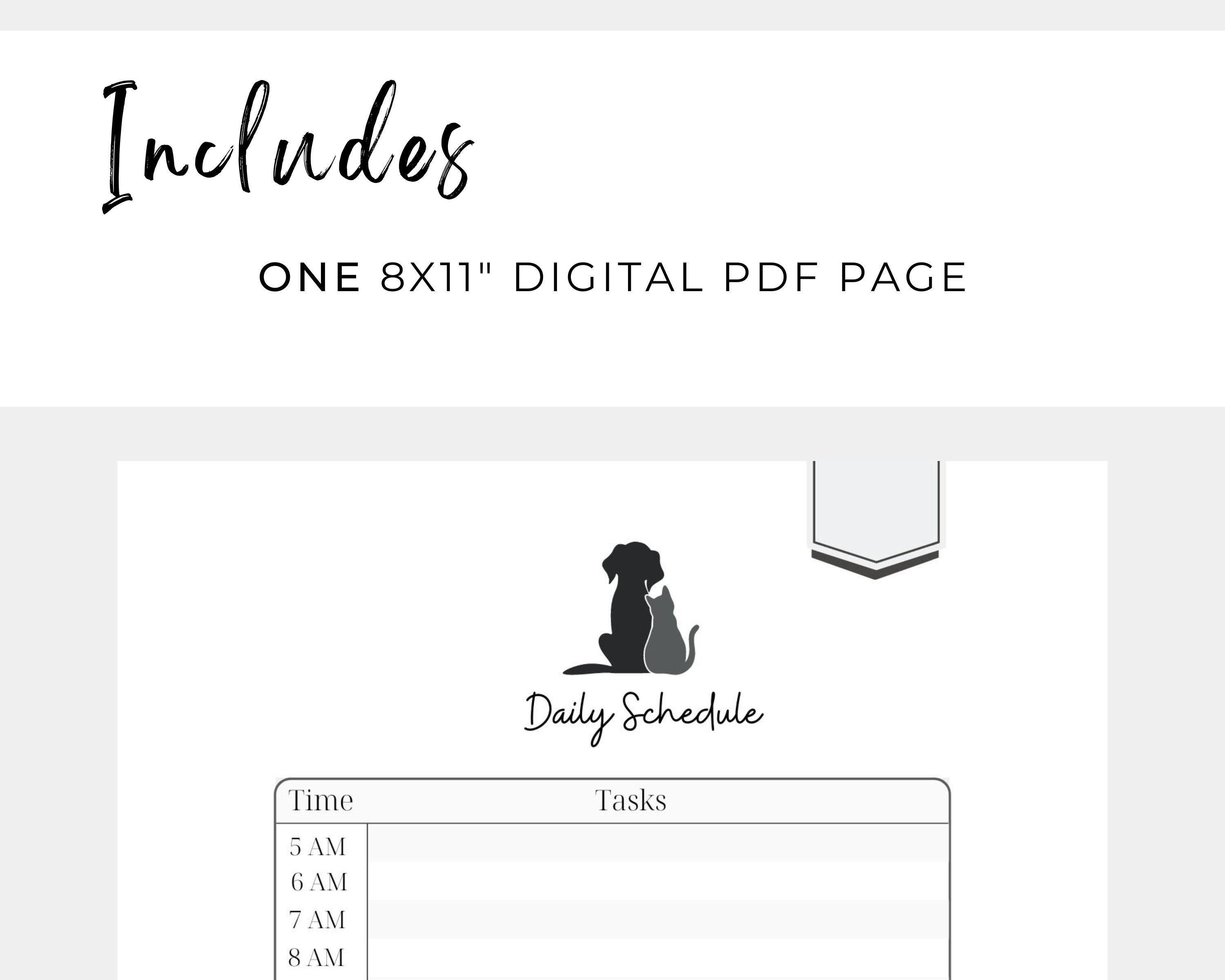 Pet Daily Schedule Planner Page | Build Your Own Collection | PDF (for ...