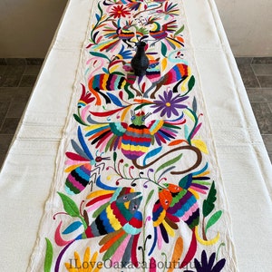 Tenango Table Runner Otomi Table Runner Hand Embroidered - Etsy