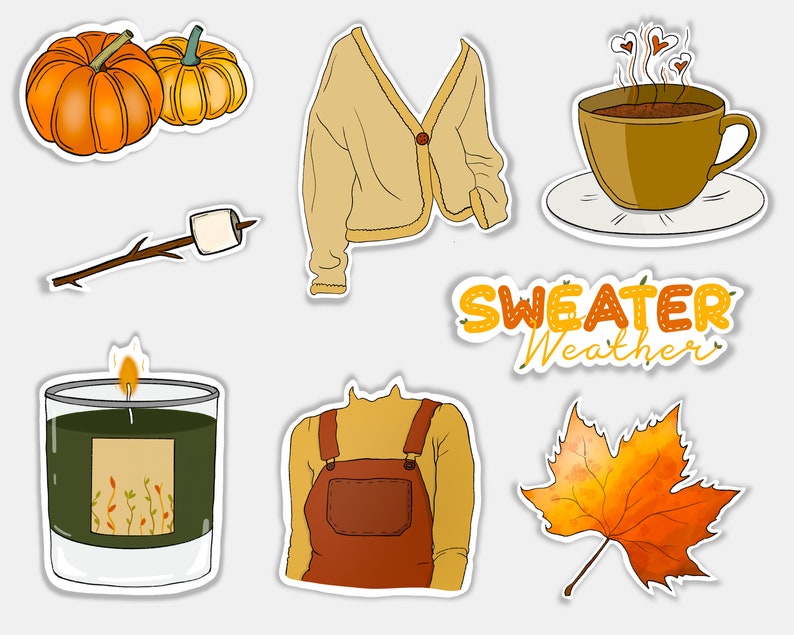 Aesthetic Autumn Fall Sticker Pack / Laptop Stickers Vsco | Etsy