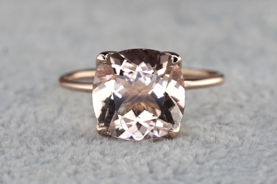 Tulip Floral Setting Morganite Ring Smooth Shank | Etsy