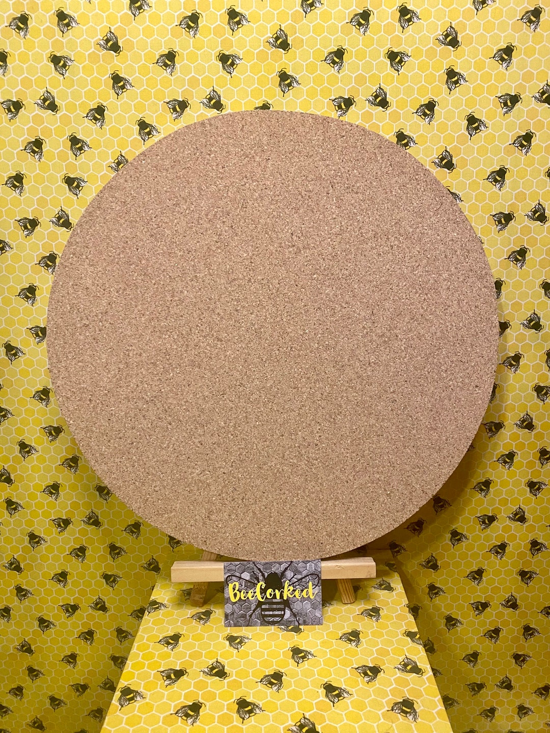 30cm CIRCLE Cork Board Shaped Themed Pin Badge Trading Board or Memo ...
