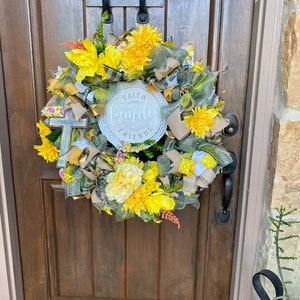 Religious Wreath, Faith Family and Friends Wreath, Spring and Summer ...