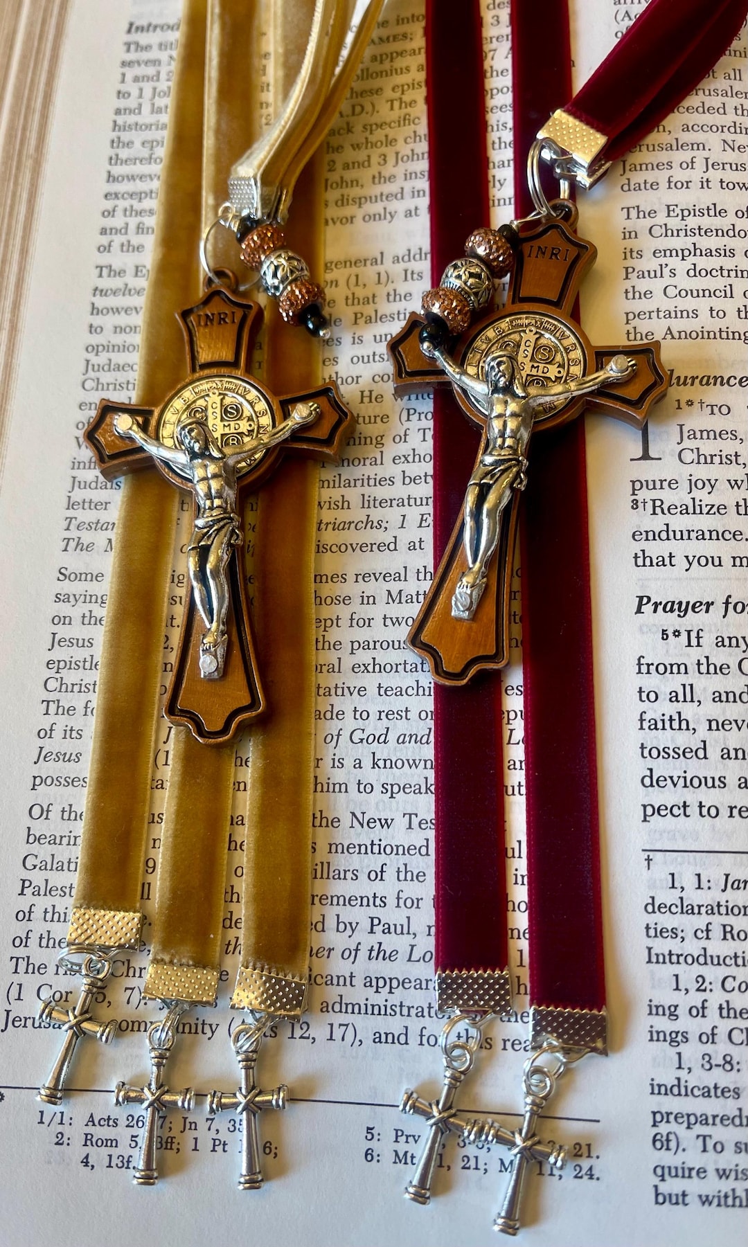 Benedictine Crucifix Bible Bookmarks, Multi Strand Bookmarks, Missal ...