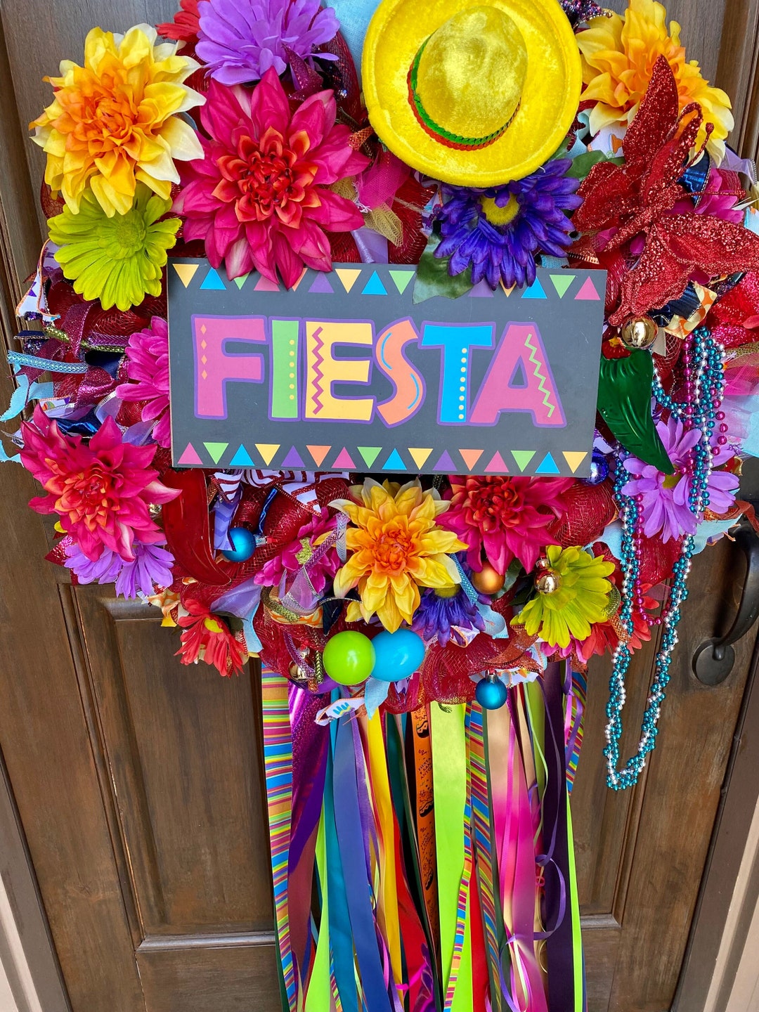Fiesta Wreath, San Antonio Front Door Wreath, Wedding Shower Wreath ...