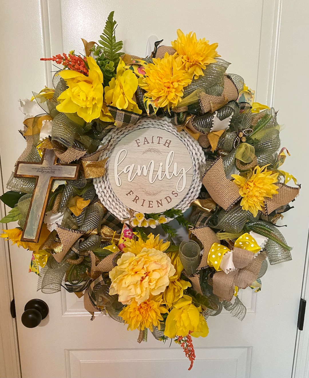 Religious Wreath, Faith Family and Friends Wreath, Spring and Summer ...