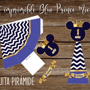 Blue Prince Mickey Mouse Custom Printable Party Kitblue - Etsy
