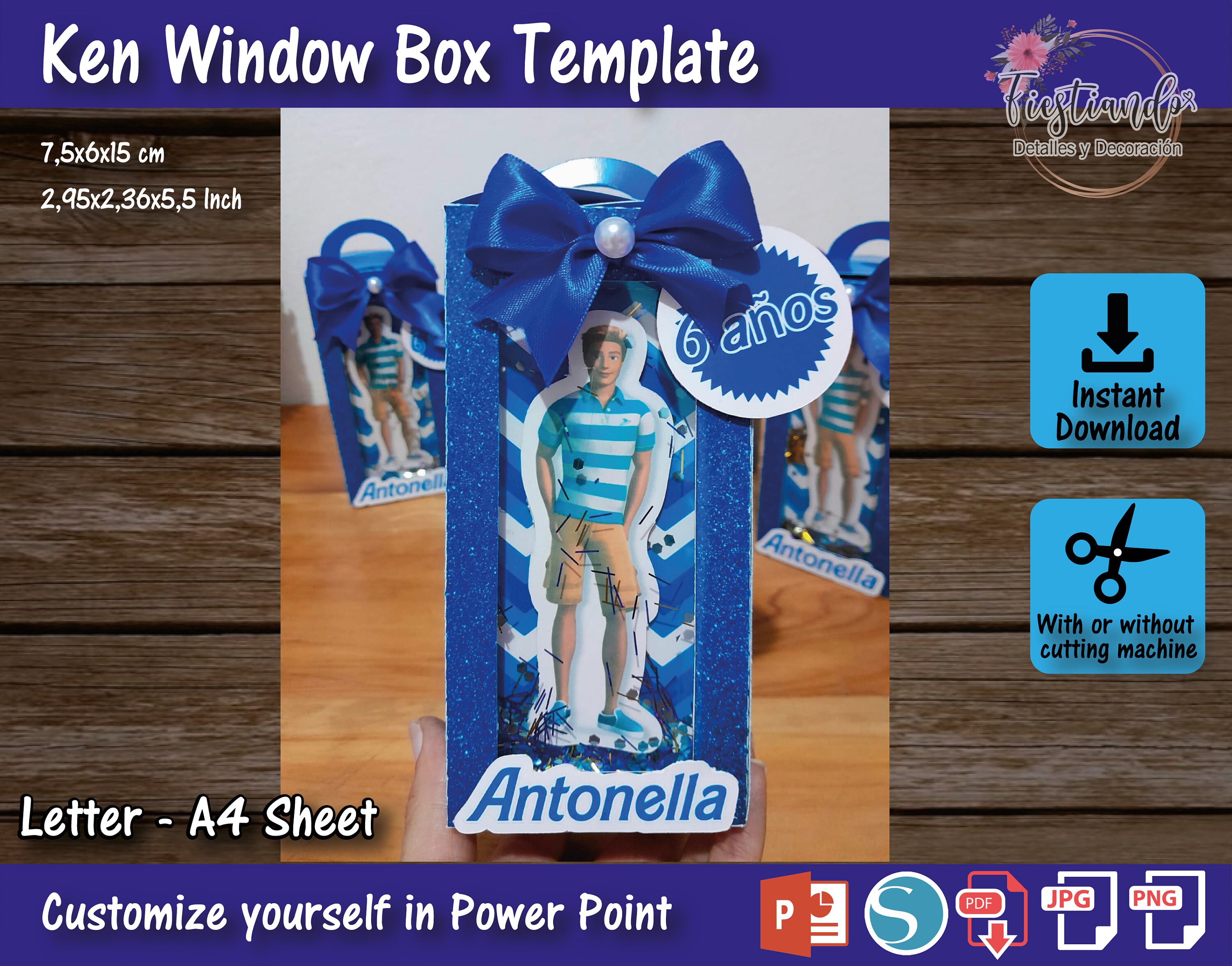 KEN Window Box Template/ Birthday Decoration/ Printable Template ...