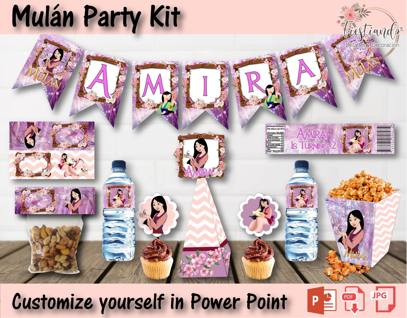 Mulan Party Kit Printable Personalized Mulan Birthday Party - Etsy