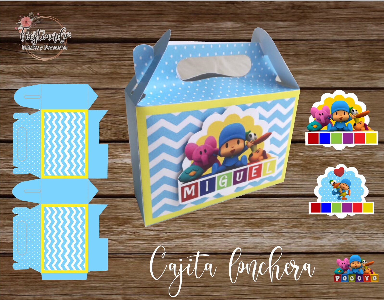 Pocoyo Lunch Party Box Editable Printable Gift | Etsy