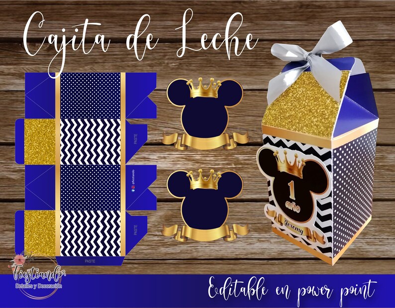 Printable Blue Prince Mickey Mouse Milk Box / Prince Mickey - Etsy