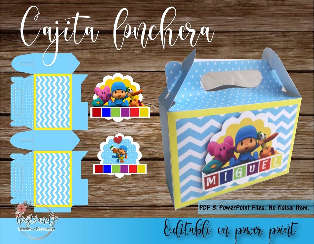 Pocoyo Lunch Party Box Editable Printable Gift - Etsy