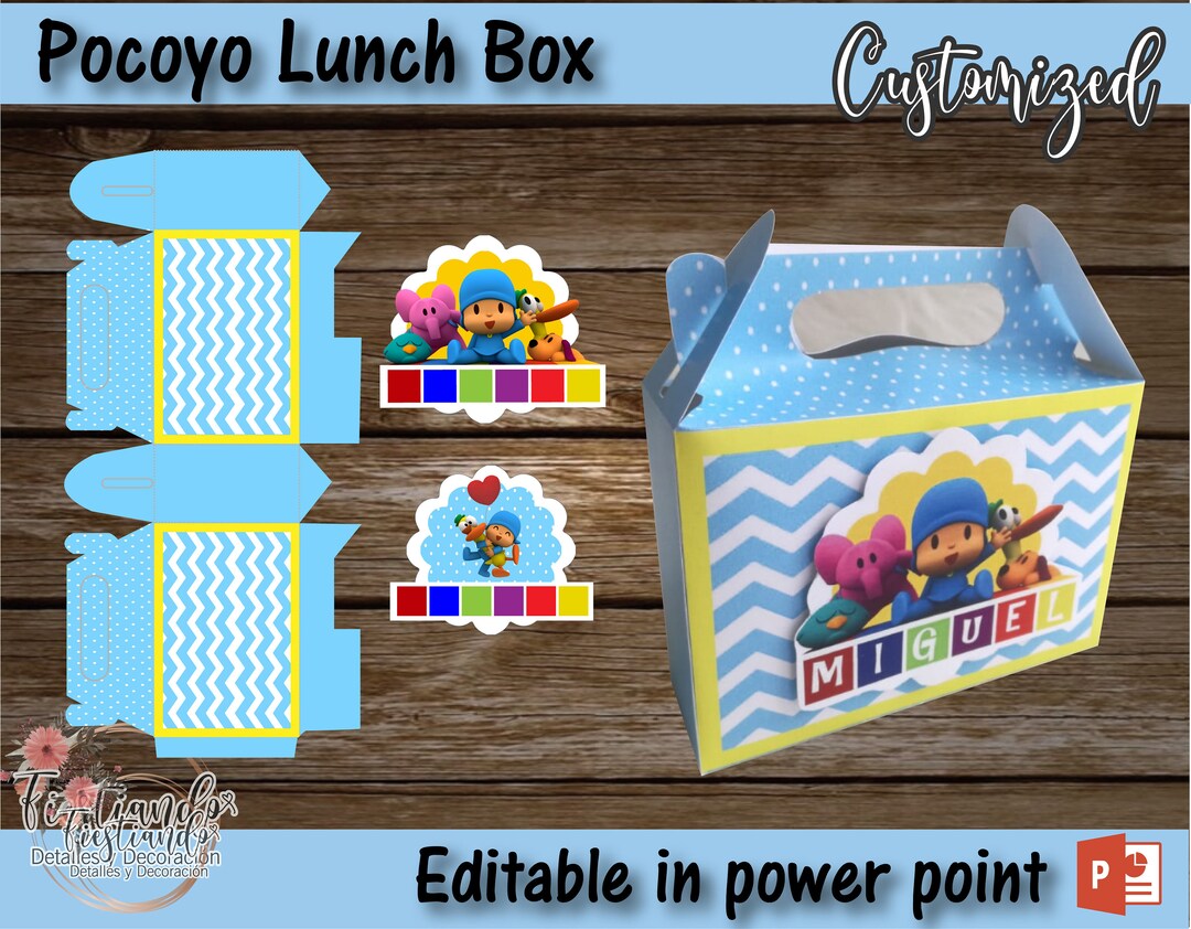 Pocoyo Lunch Party Box - Editable Printable Gift - Etsy