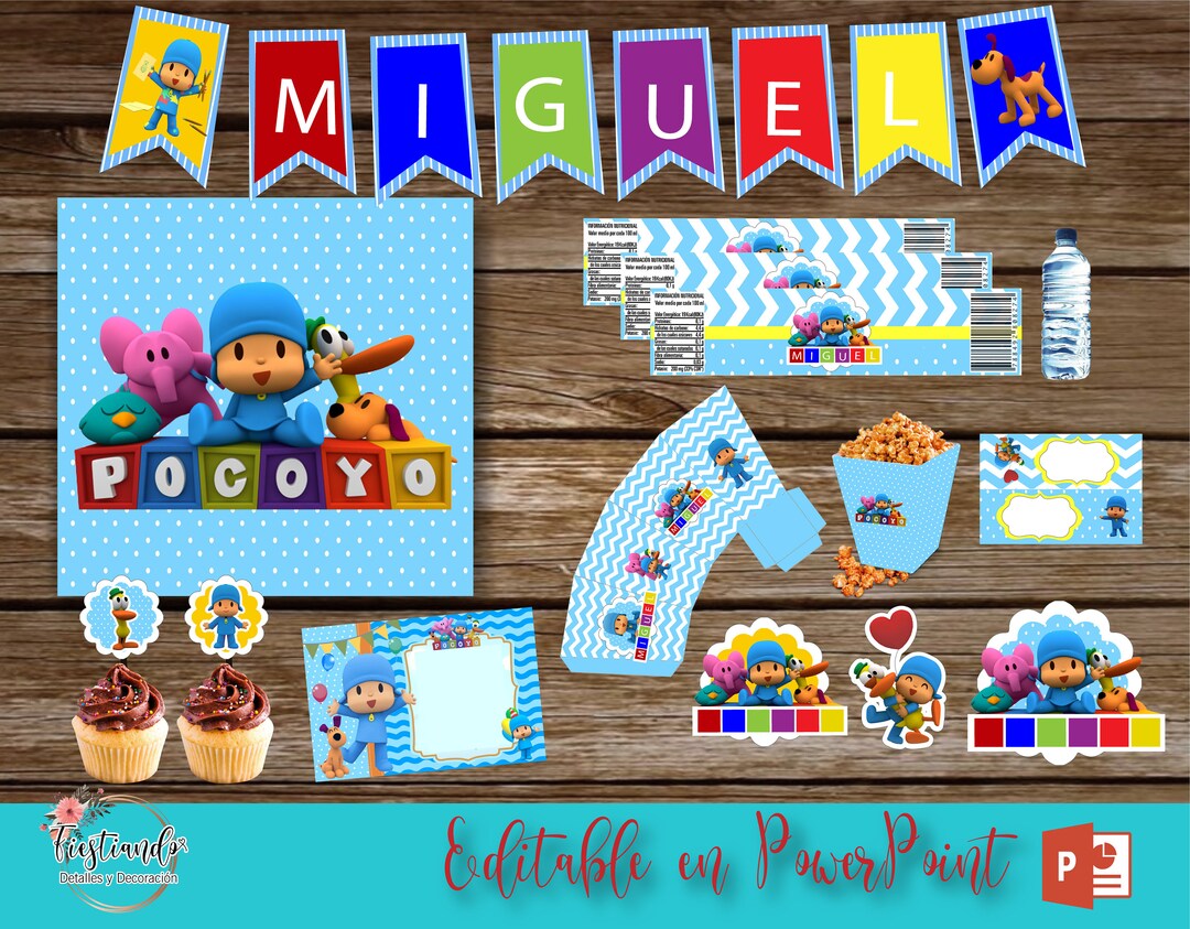 Pocoyo Editable Printable Kit Home Party background Banners - Etsy