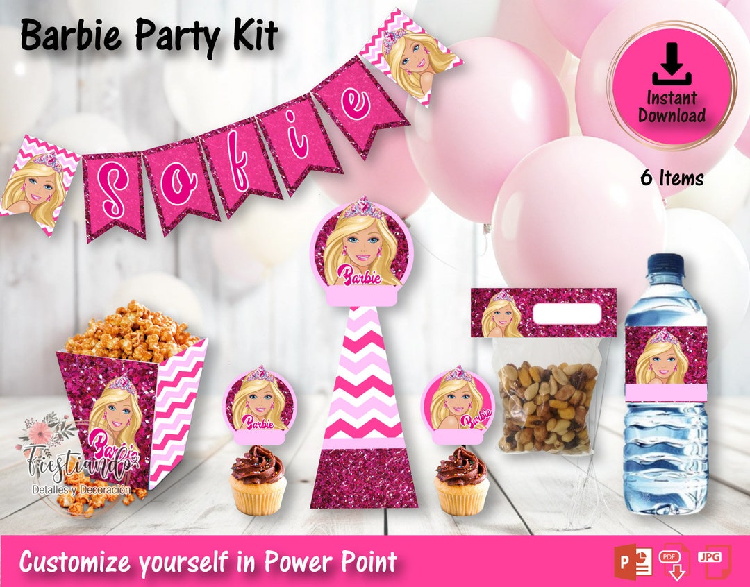 BARBIE Party Kit Template / Birthday Decoration / Printable Template ...