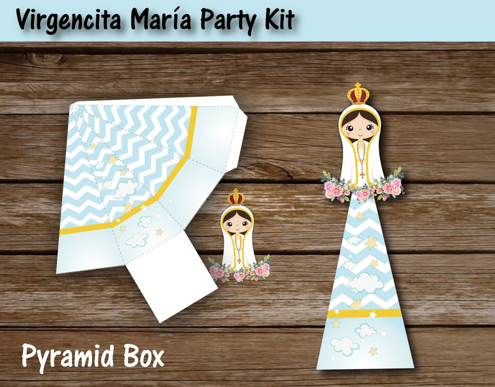 Virgin Mary Personalized Printable Party Kit, First Communion or ...