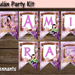 Mulan Party Kit Printable Personalized, Mulan Birthday Party Decoration ...