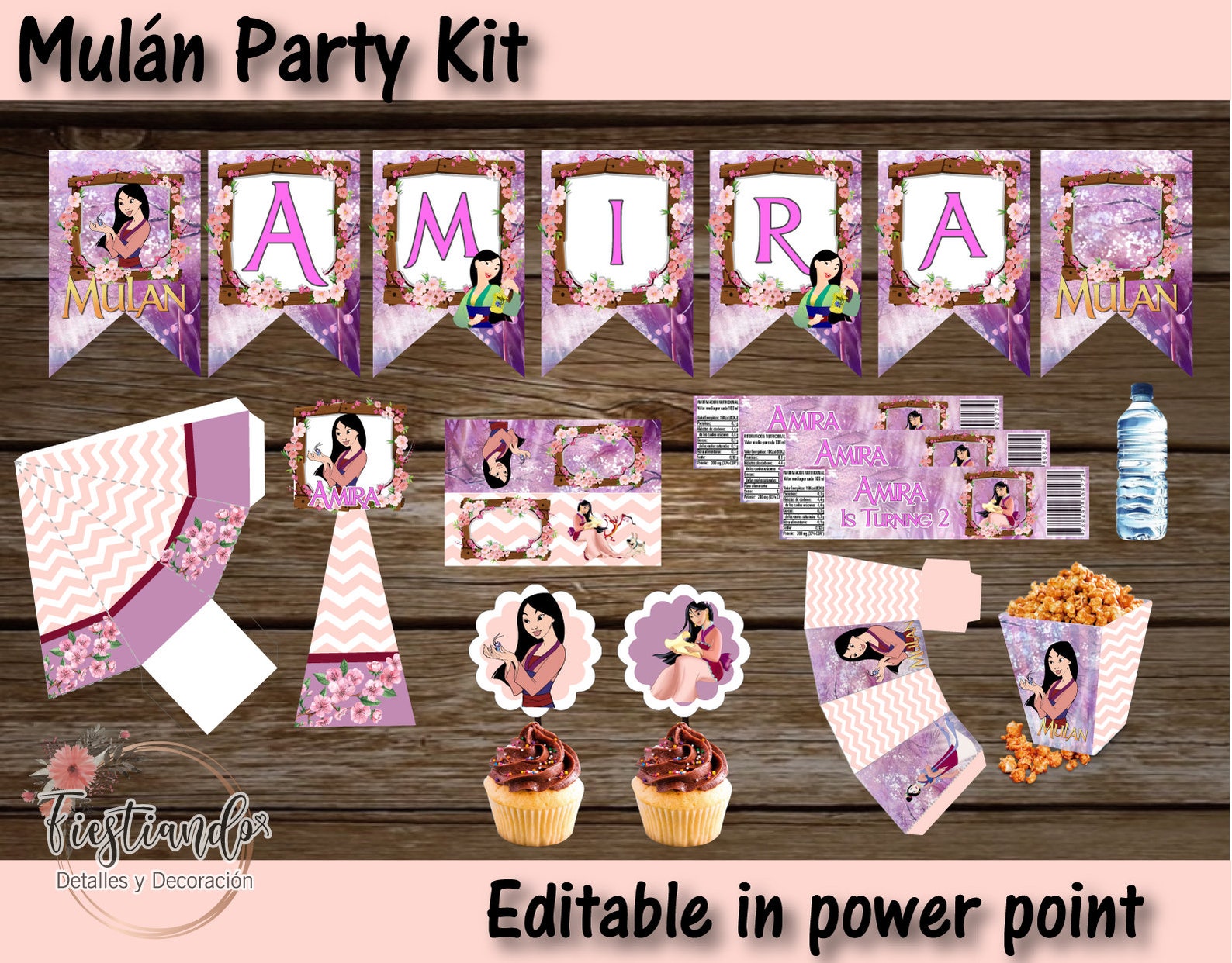 Mulan Party Kit Printable Personalized Mulan Birthday Party - Etsy
