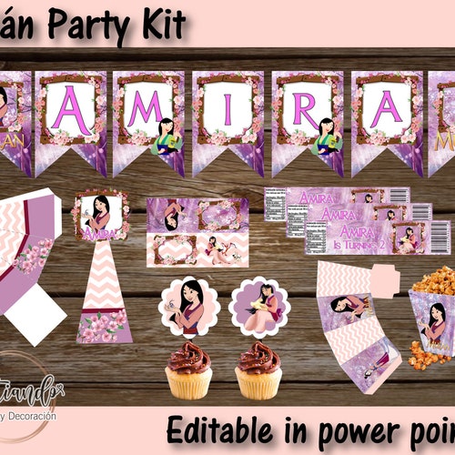 Mulan Party Kit Printable Personalized Mulan Birthday Party - Etsy