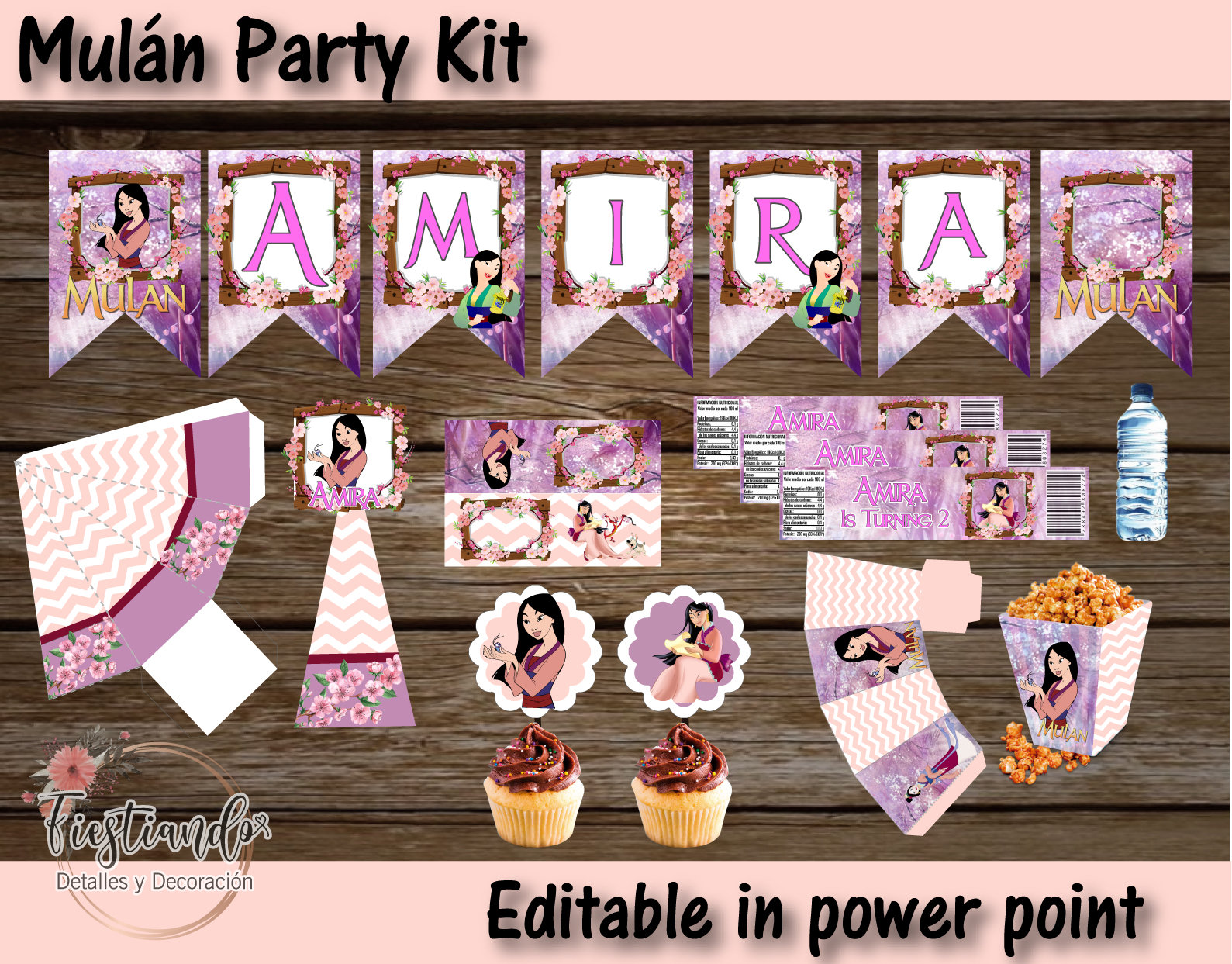 Mulan Party Kit Printable Personalized Mulan Birthday Party - Etsy
