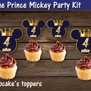 Blue Prince Mickey Mouse Custom Printable Party Kit,blue Prince Mickey ...