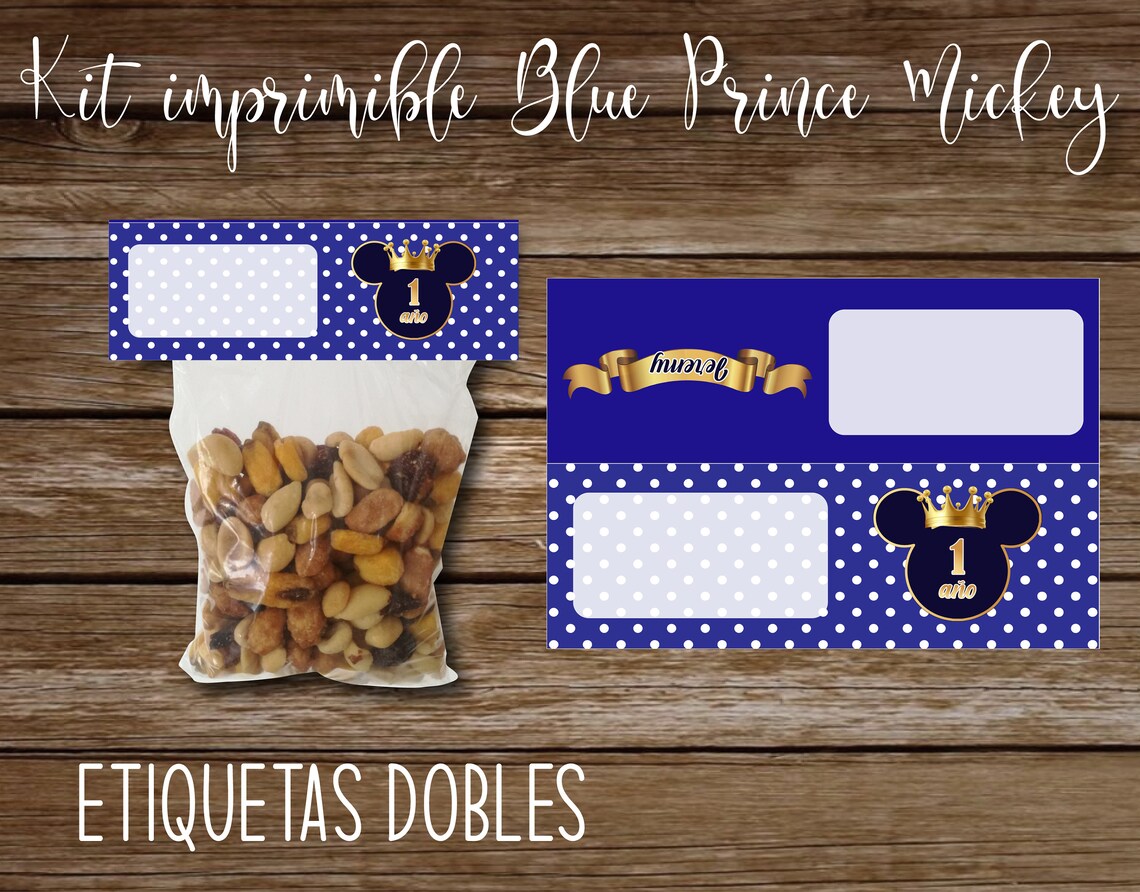 Blue Prince Mickey Mouse Custom Printable Party Kitblue - Etsy