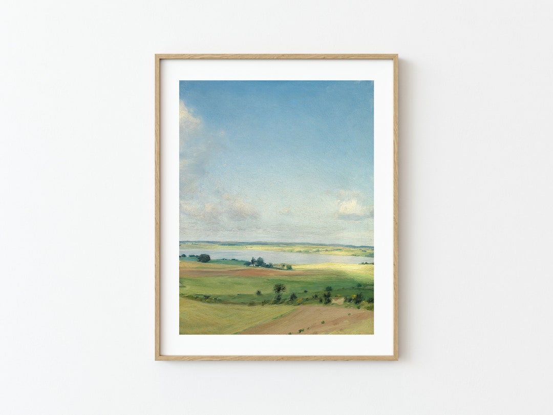 Lake View Portrait Landscape || Vintage Vertical Landscape Art Print ...