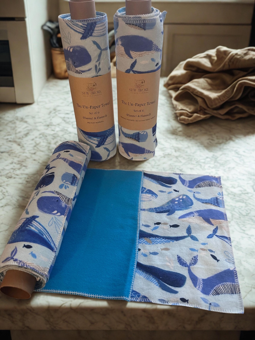 Non-paper Towel - Zero Waste - Set of 6 With Reusable Tube - 10.5” X 12 ...