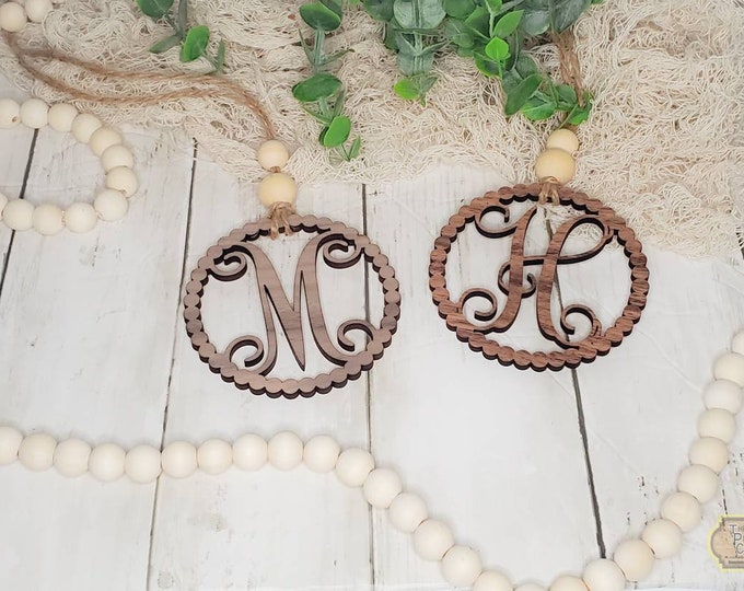 3-letter Monogram, Car Monogram, Rearview Mirror Monogram, Wooden ...