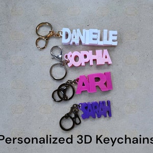 Personalized Name Keychain | Name Tag | Keyring | Bag Charm | 3D ...