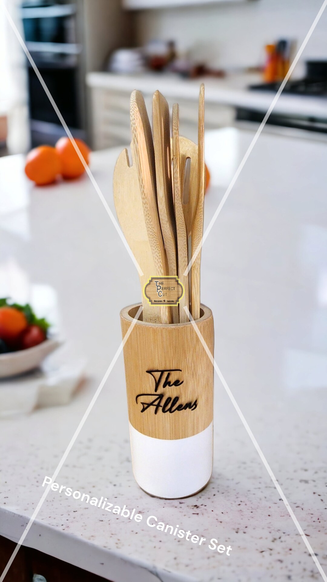 Personalized Canister Set|bamboo Wooden Spoons|kitchen Decor|kitchen ...